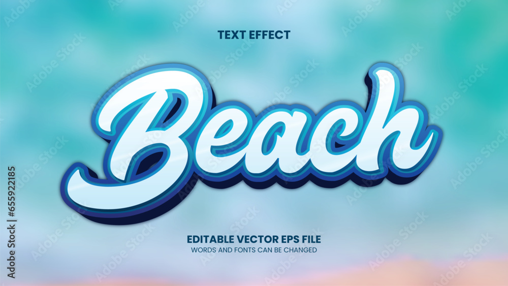 Water text effect editable blue and liquid beach text style Stock ...