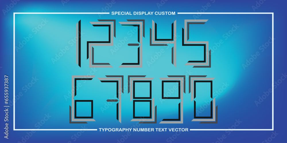 assorted digital custom vector numbers. minimum. Color gradation. Dark ...