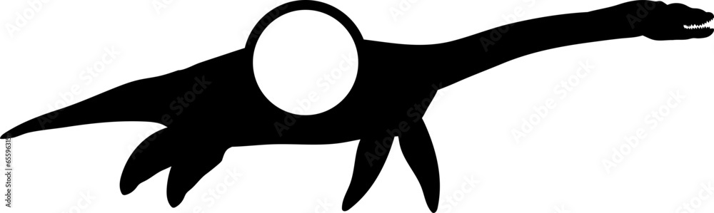 Plesiosaurus Dinosaur Silhouette. Dinosaur SVG Types of dinosaurs ...