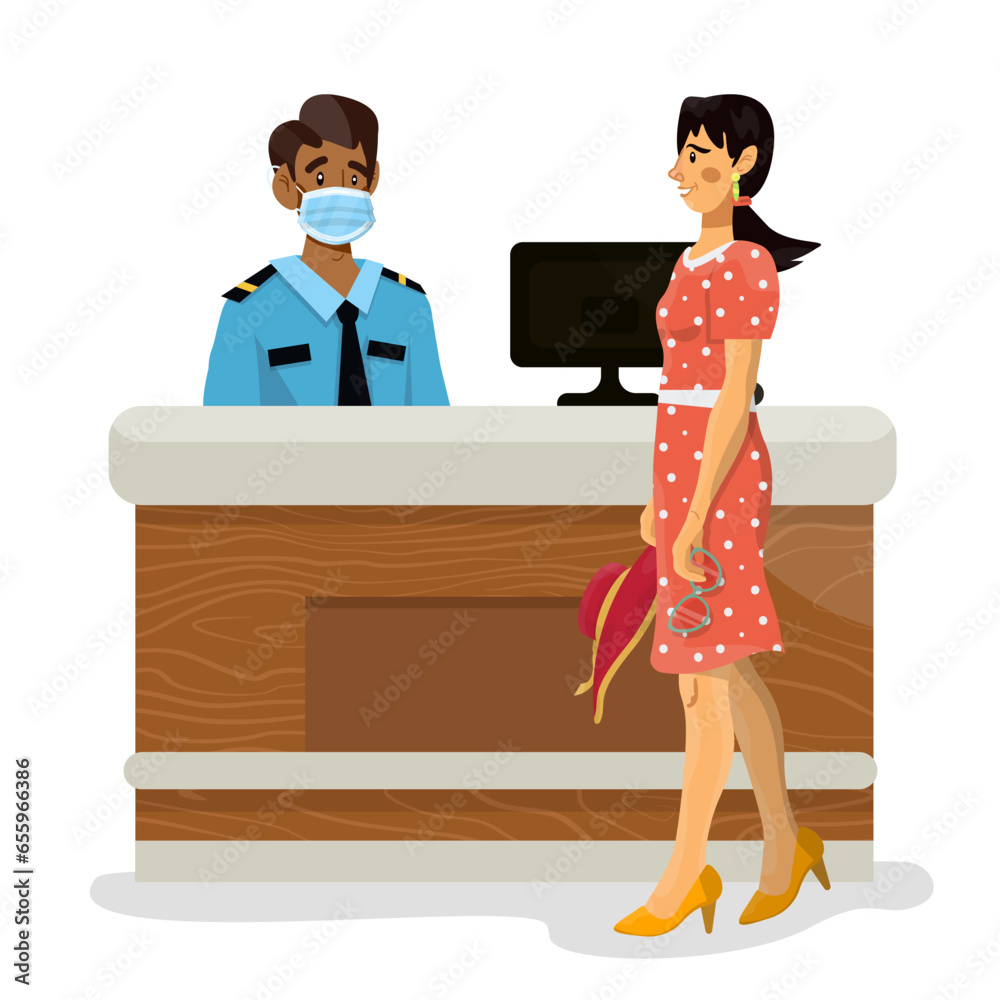 Cartoon illustration of inspection process. Vector concept of check for ...