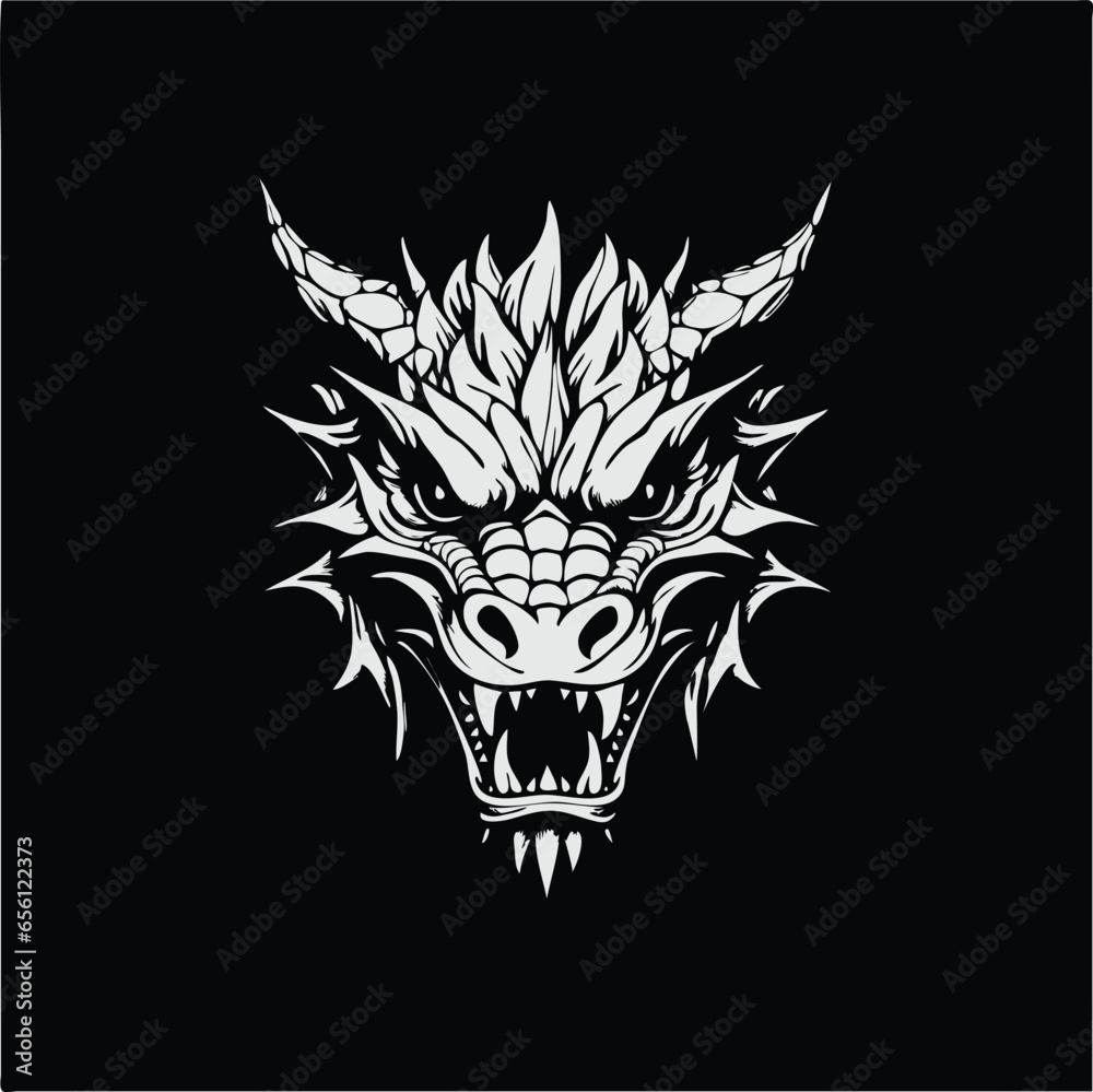 head dragon mascot logo design vector Stock Vector | Adobe Stock