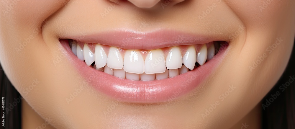 Before and after photos of dental veneers show a transformed smile with ...