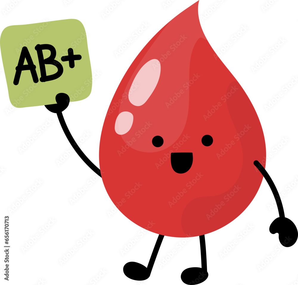 Blood AB+ cartoon illustration Stock Vector | Adobe Stock
