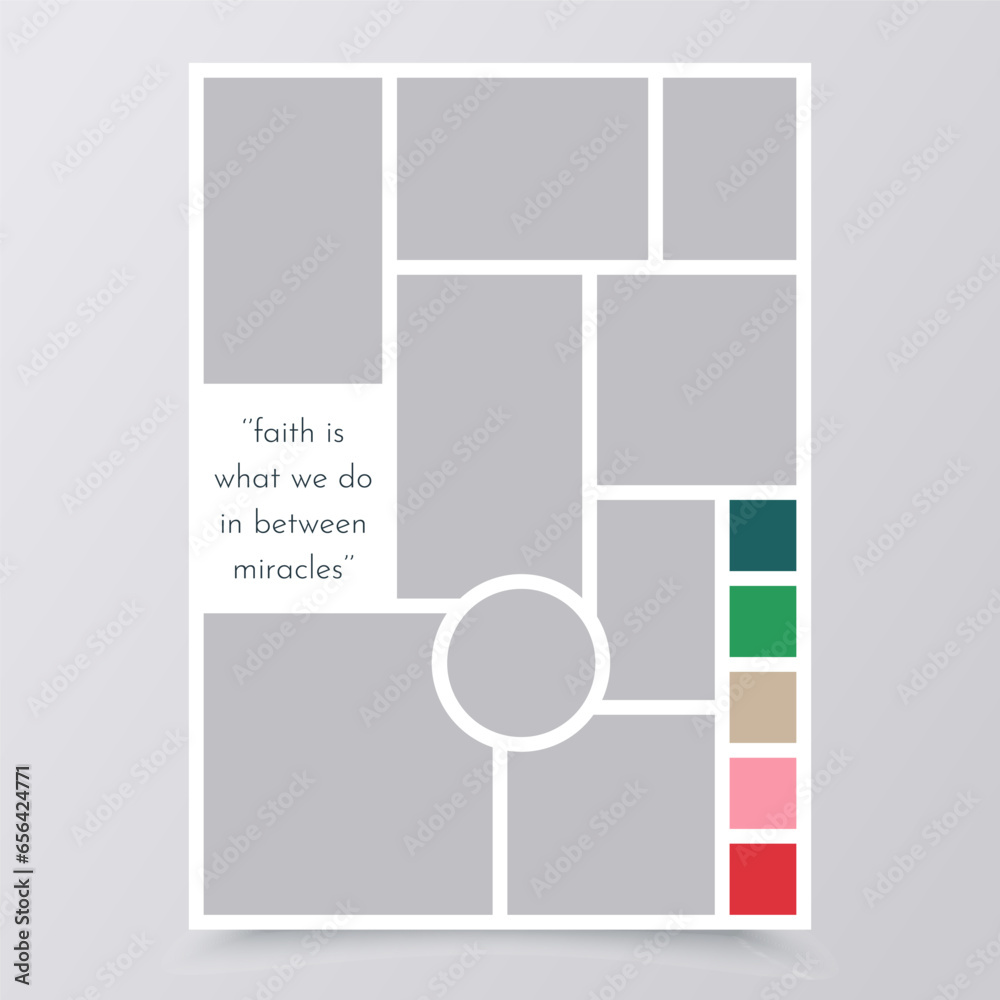 Moodboard template. Collage grid. Mood board background. Photomontage ...