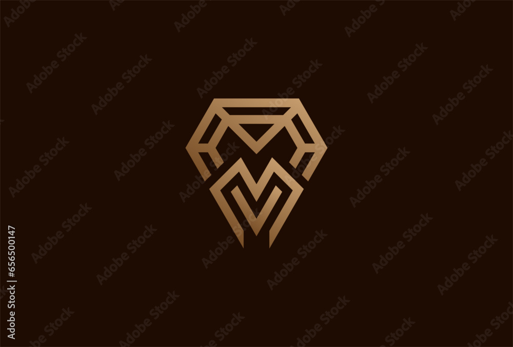 initial M Diamond logo. Letter M with diamond combination. usable for ...