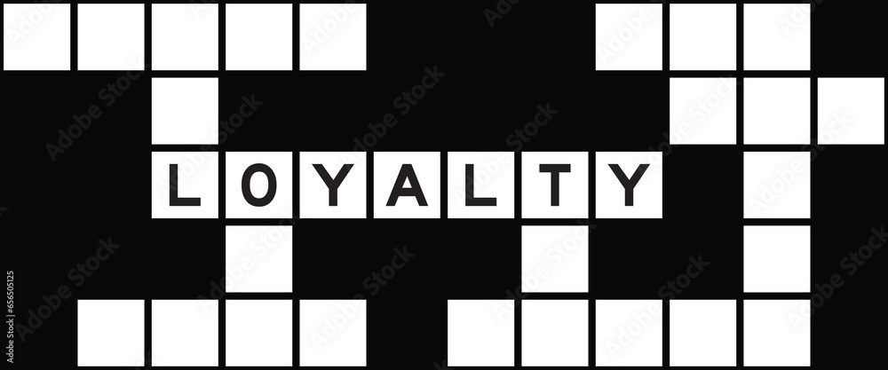 Alphabet letter in word loyalty on crossword puzzle background Stock ...