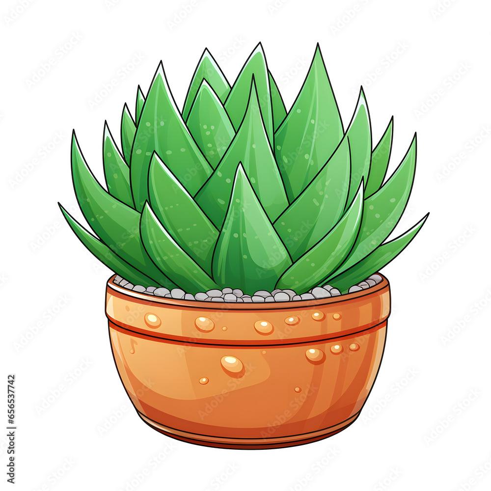 Cartoon clipart of succulent plant, plant clipart, nature clipart ...