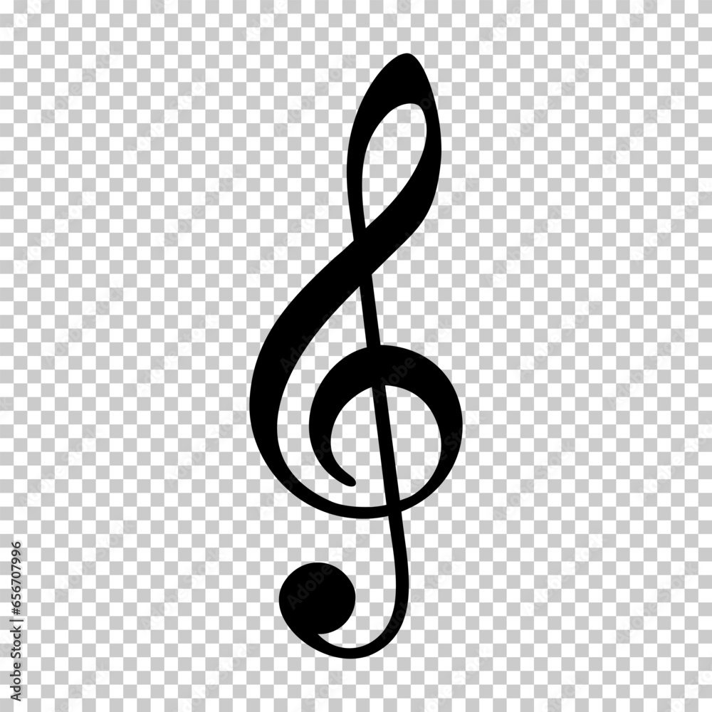 The most popular of the musical symbols is G-clef. Clef icon isolated ...