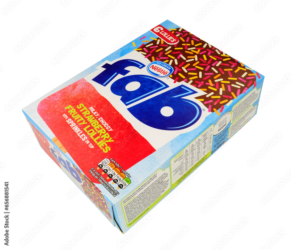 Nestle Fab lollies, strawberry and vanilla ice lollies with chocolate ...