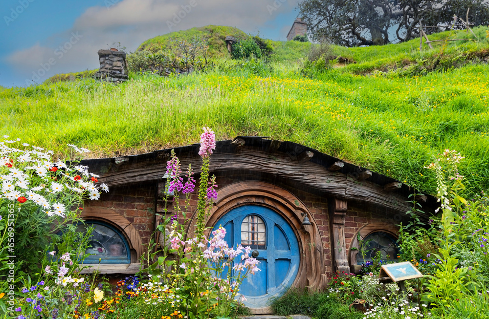 MATAMATA- NEW ZEALAND -NOVEMBER -2- 2022: Hobbiton - movie set created ...