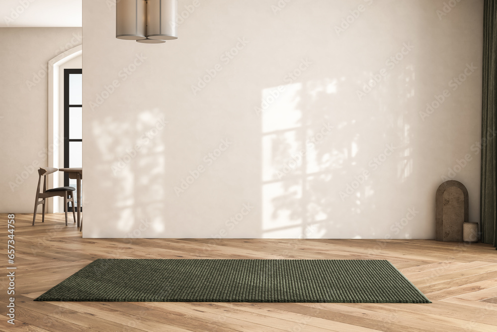 Modern interior design of apartment, dining room with table and chairs ...