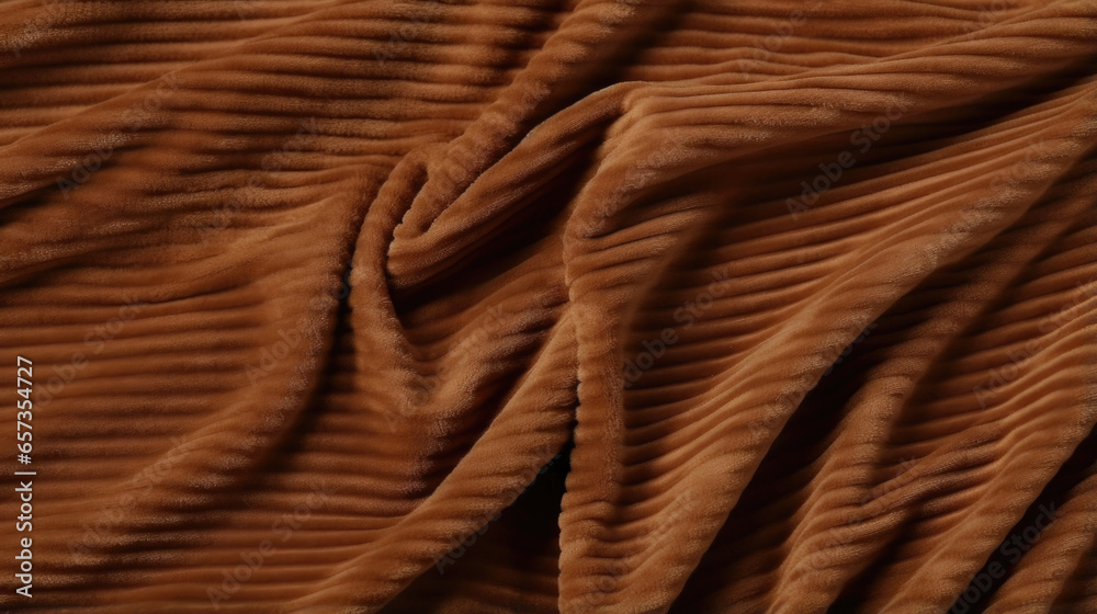 Texture of a sy and durable corduroy fabric with thick, visible ridges ...