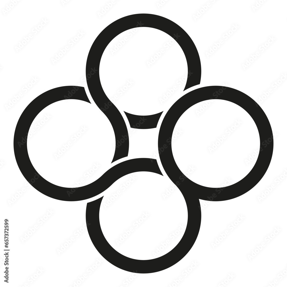 Interlocking Circles 4 Interlocking Circle Symbol Element Vector Illustration Stock Vector