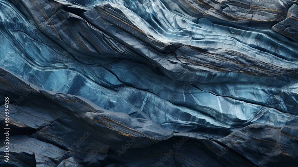 Стоковое фото «Generative AI : richly detailed rock with blue variants ...