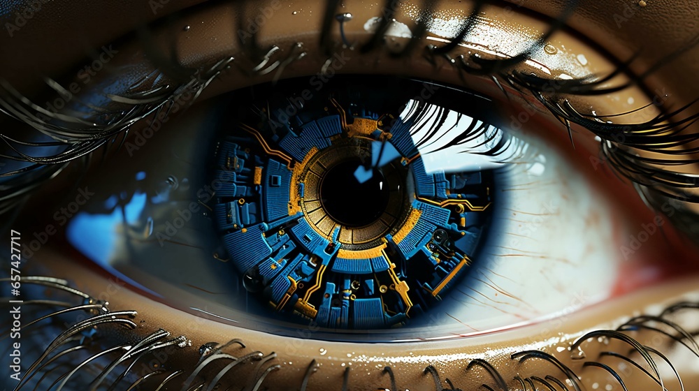 A close view of the high-tech eye. Retinal scanning for personal ...