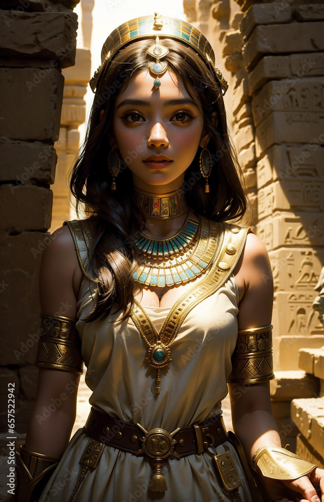 Ilustración De Stock Beautiful Girl In Costume Of Ancient Egyptian 8786