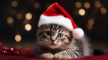 Christmas Santa Kitten Free Stock Photo - Public Domain Pictures