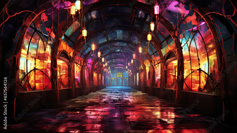 Creepy Carnival Funhouse Background Stock Illustration | Adobe Stock