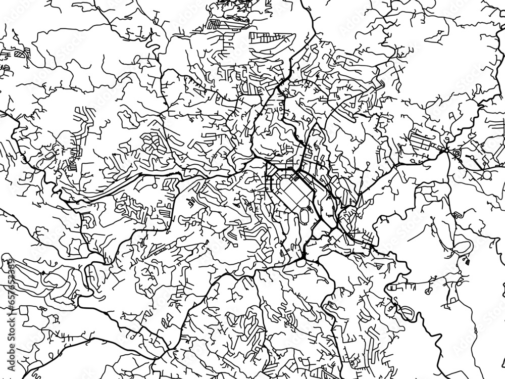 Vector road map of the city of Baguio in the Philippines with black ...