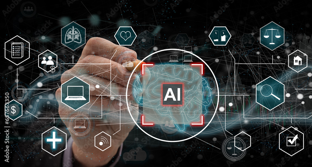 Foto de Stock ai, unit, technology, processor, artificial intelligence, innovation, central ...