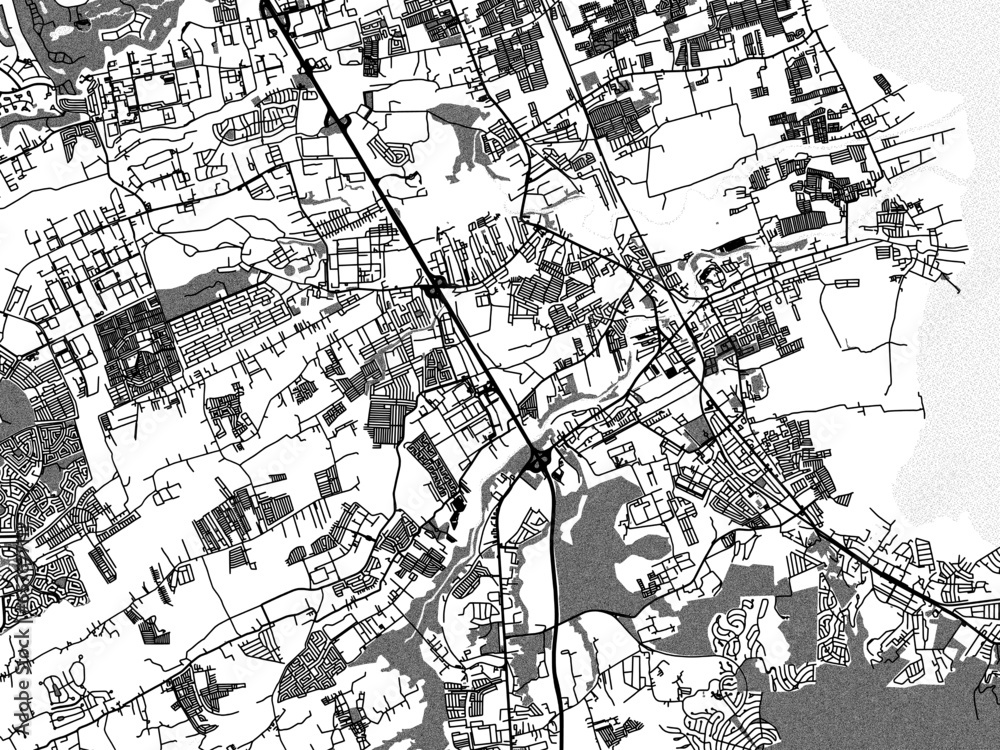 Greyscale vector city map of Calamba in the Philippines with with water ...