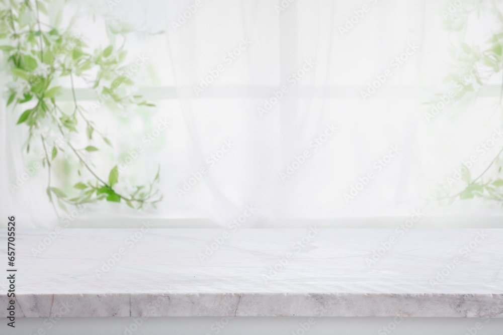 Selective focus.Elegance product display background with marble top ...