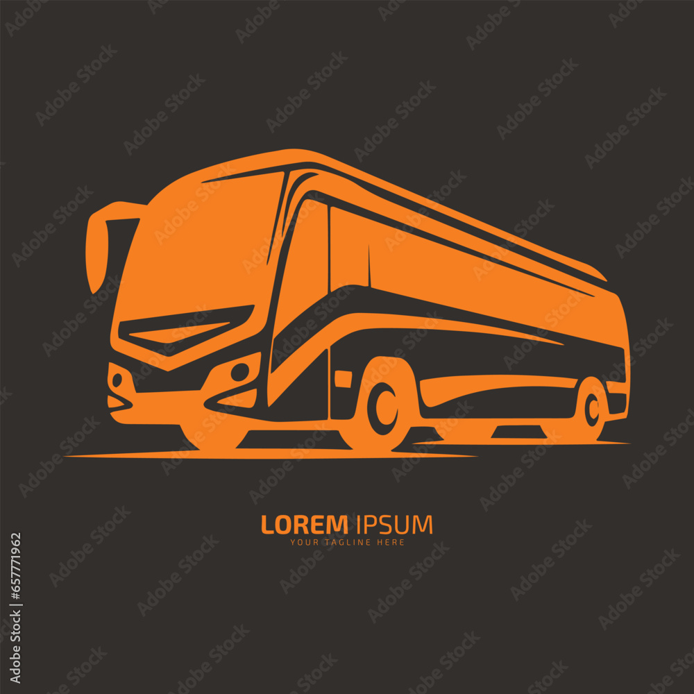 Bus logo school bus icon student bus silhouette vector isolated design ...