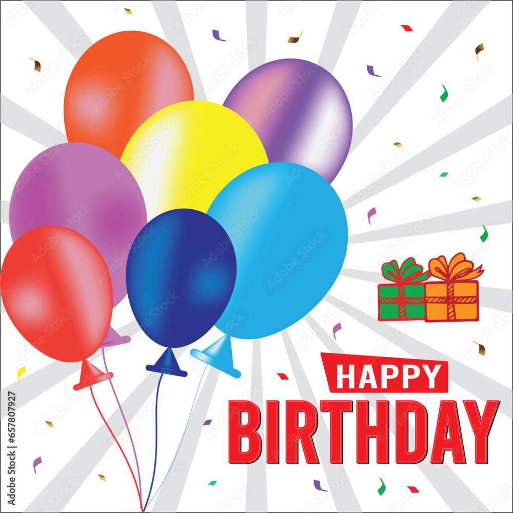 Happy Birthday background Design. Greeting card, poster template, party ...