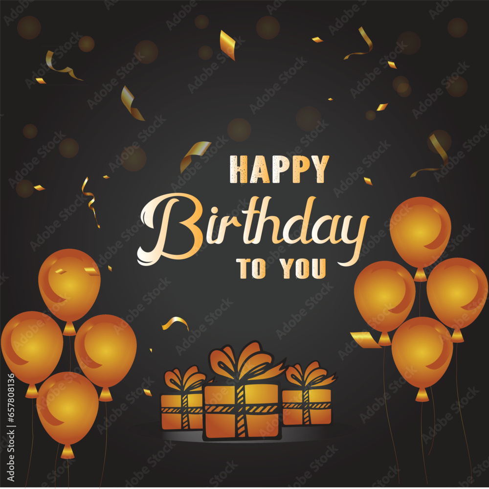 Happy Birthday background Design. Greeting card, poster template, party ...