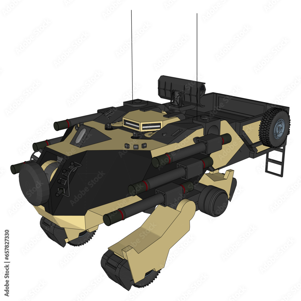 Tactical Infantry Crawler 3D Model SVGs - Futuristic Military Vehicle ...