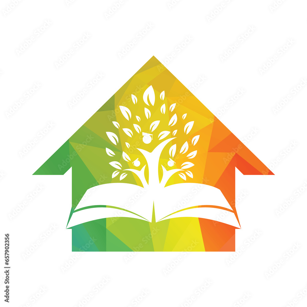 Education tree growth on book idea png logo. Students with Graduation ...