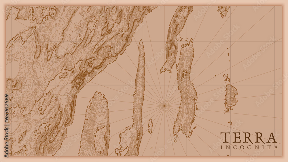 Ancient abstract earth relief old map. Generated conceptual vector ...