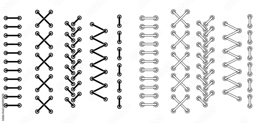 outline silhouette stitch icon set Stock Vector | Adobe Stock
