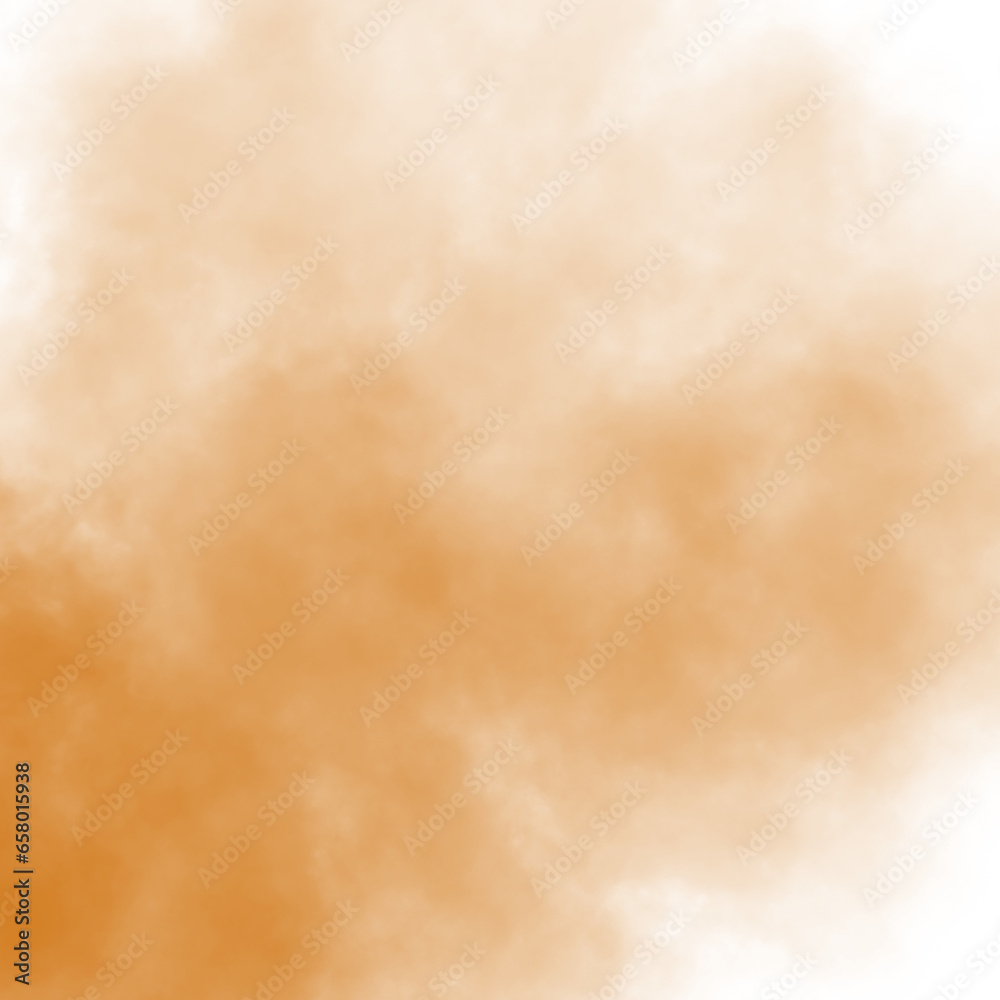 Abstract orange puffs of smoke mist overlay on transparent background ...