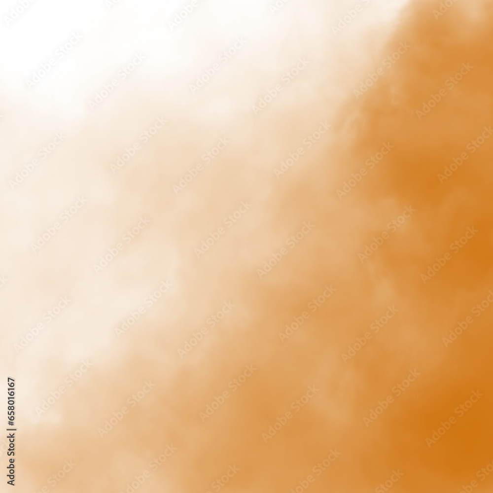 Abstract orange puffs of smoke mist overlay on transparent background ...
