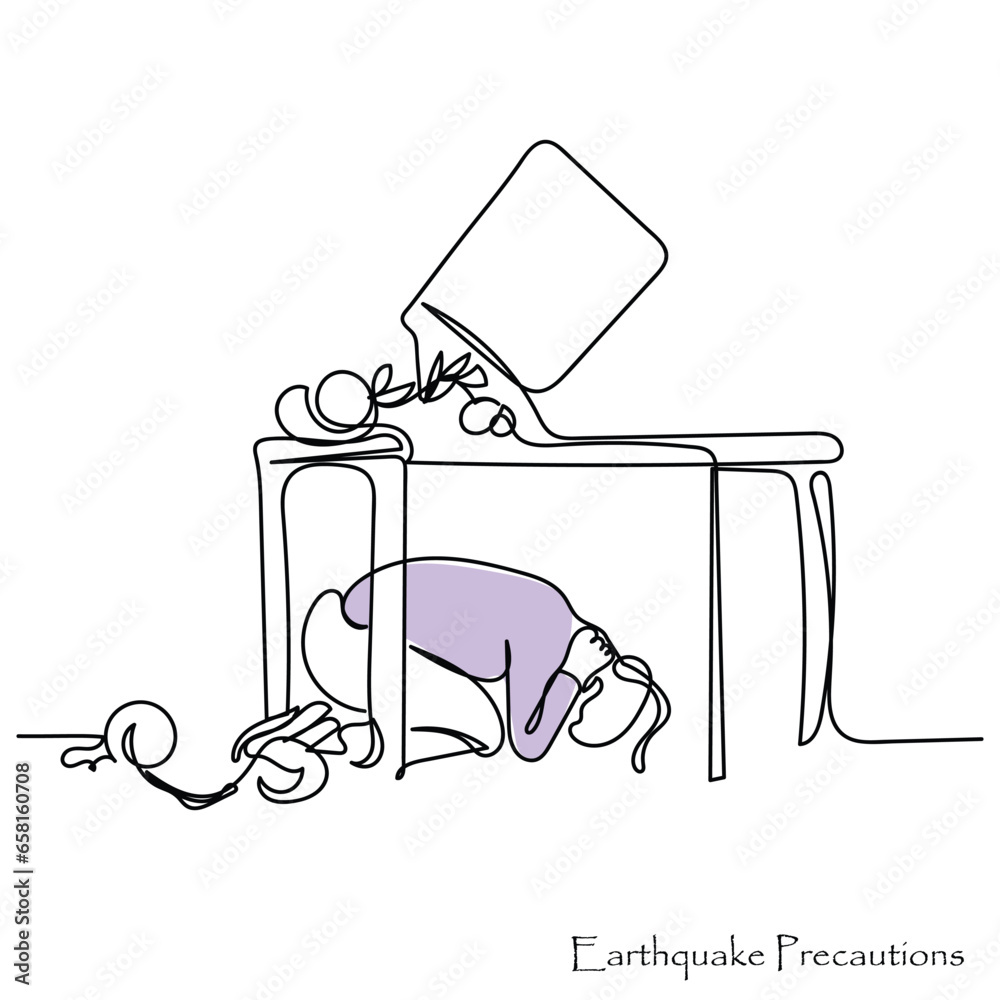 Hand drawn line art vector of earthquake disaster. Home demolished ...