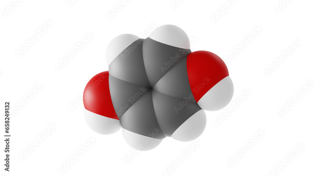 hydroquinone molecule, benzene-1,4-diol molecule molecular structure ...
