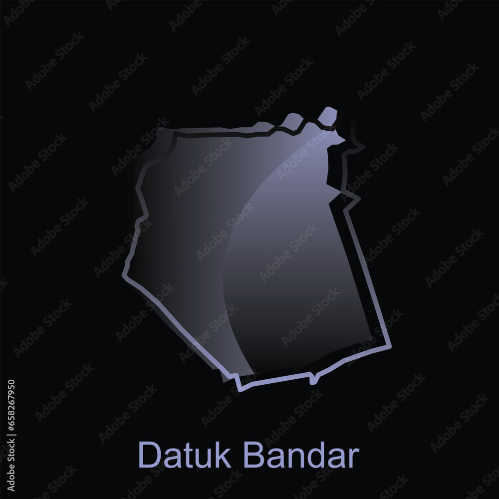 Datuk Bandar City map of North Sumatra Province national borders ...