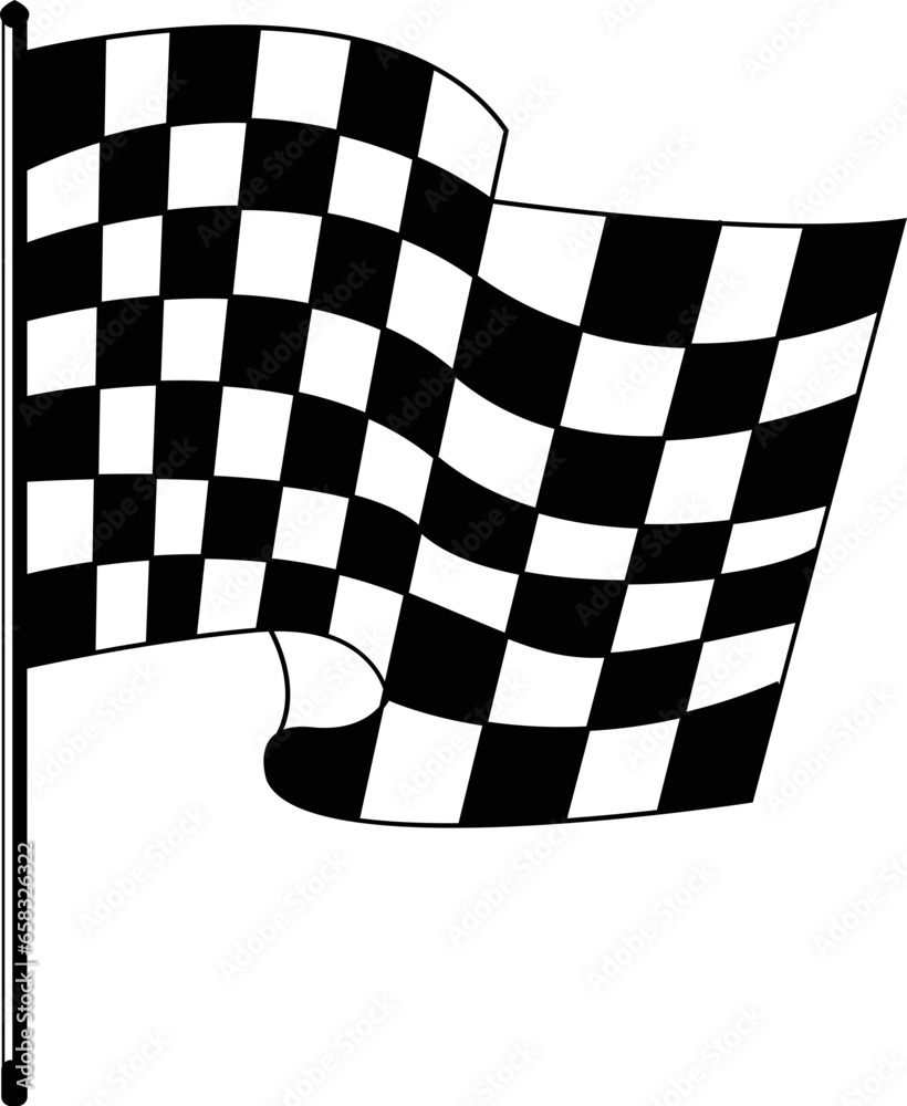 Vector black and white checkered auto racing flags and finishing tape ...