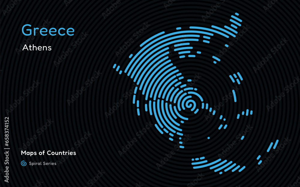 Creative map of Greece. Political map. Capital Athens. World Countries ...