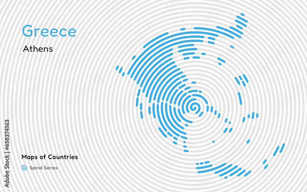 Creative map of Greece. Political map. Capital Athens. World Countries ...