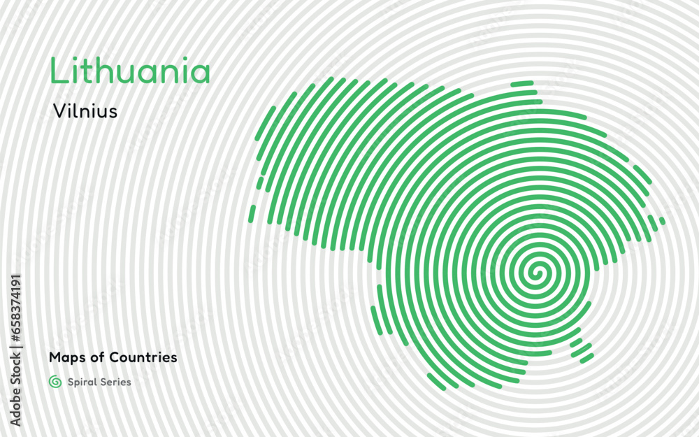 Creative map of Lithuania. Political map. Capital Vilnius. World ...