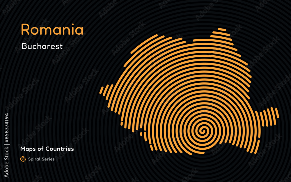 Creative map of Romania. Political map. Capital Bucharest. World ...