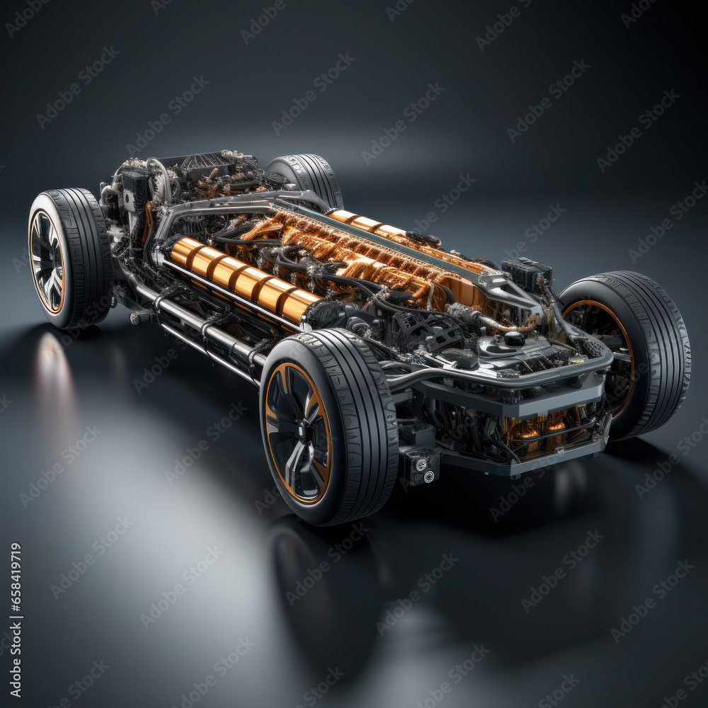 Concept of Authentic Electric Car Platform Chassis Prototype Standing ...