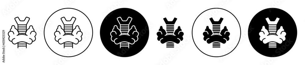 Thyroid gland icon set. parathyroid disorder vector symbol. endocrine hypothyroidism sign in ...