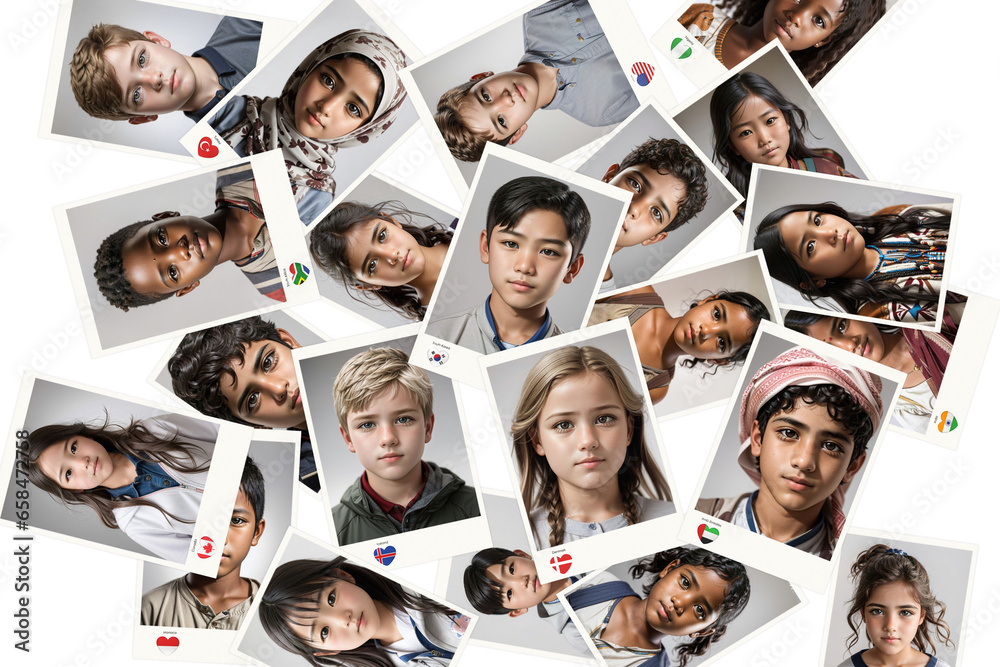 Photo collage, a collection of portrait photos from various groups of ...