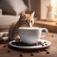 Expresso Coffee Cat Free Stock Photo - Public Domain Pictures