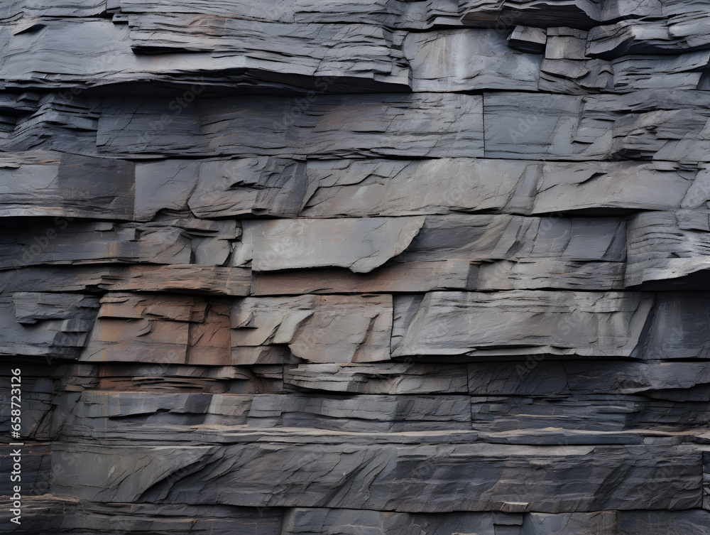 Generate an image depicting a detailed rock wall similar to a stacked ...