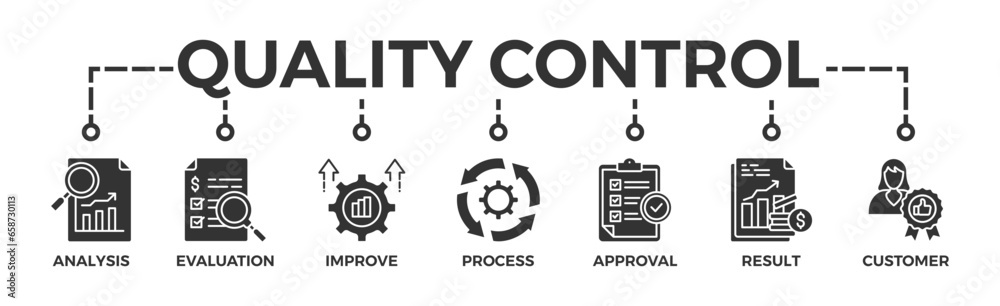 Quality control banner web icon vector illustration concept for product ...