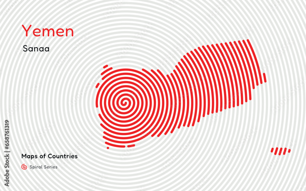 Creative map of Yemen. Political map. Capital Sanaa. World Countries ...
